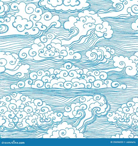Seamless Pattern With Clouds Vector Eps 10 Stock Vector