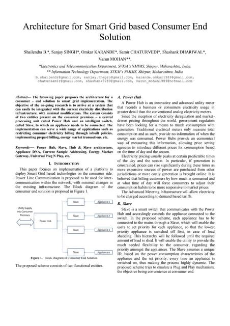 architecture for smart grid based consumer end solution pdf