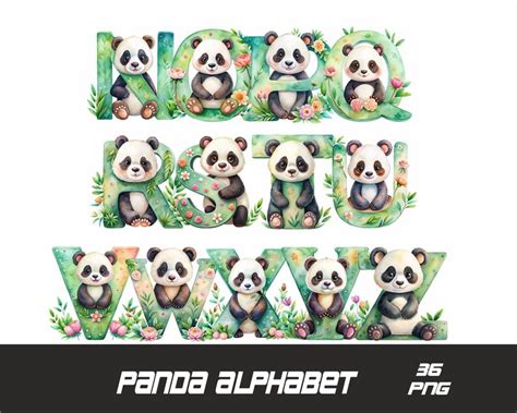 Panda Alphabet Png Font Panda Letters Png Font Panda Alphabet Png Mask