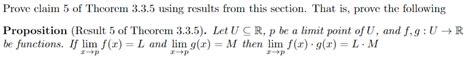 Solved Prove Claim Of Theorem Using Results From Chegg Com