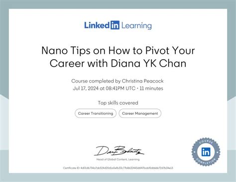 Christina Peacock On Linkedin Certificate Of Completion