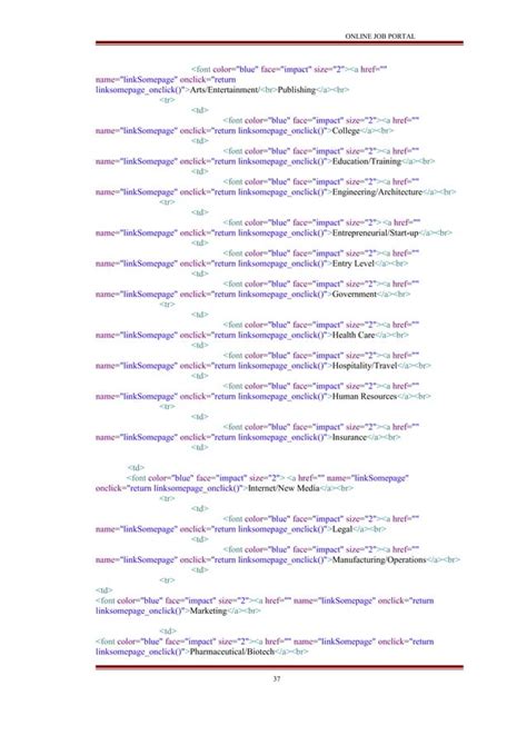 Online Job Portal Java Project Report Doc Web Development Internet