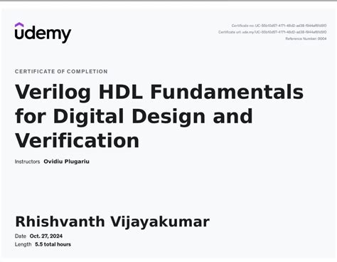 Rhishvanth Vijayakumar On Linkedin Verilog Digitaldesign Hardwareverification