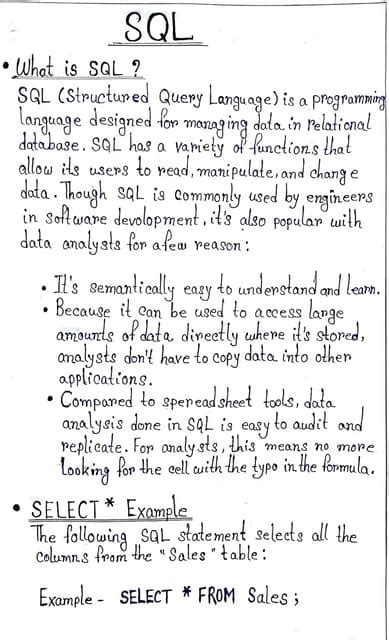 Sql Notes Pdf