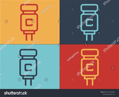 Capacitor Diode Logo Template Simple Flat Stock Vector Royalty Free
