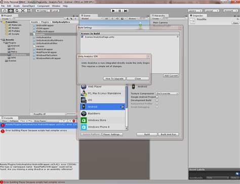 Unity Analytics Compile Error On Android Questions And Answers Unity Discussions