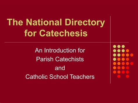 Catechists Over The Faithful For Usefulness Ppt