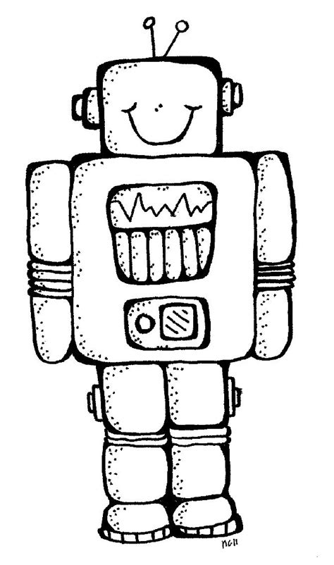 Robots Clipart Black And White