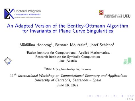 PDF An Adapted Version Of The Bentley Ottmann Algorithm For Invariants Of Plane Curve