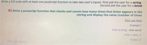Solved Write A Full Code With At Least One Javascript