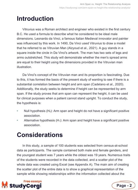 Arm Span Vs Height The Relationship Analysis Free Essay Example