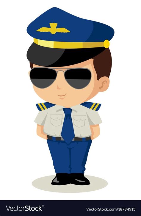 Chibi Pilot Royalty Free Vector Image Vectorstock Картины Рисунки Пилот
