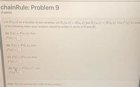 Solved Let F U V Be A Function Of Two Variables Let Chegg Com