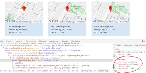 Javascript How To Fit The Lightning Map Component Within Specific