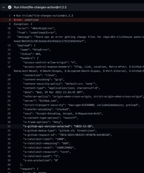 File Changes Action Raises An Error With Github Actions Stack Overflow