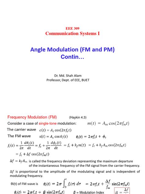 9 Angle Modulation 2 Pdf Frequency Modulation Modulation
