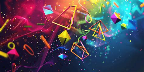 A Modern And Colorful Abstract Design With Geometric Shapes Creating Dynamic Visual Effect
