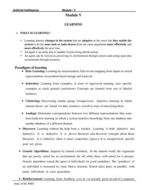 CS AI Module Module V LEARNING WHAT IS LEARNING Learning Denotes Changes In The System