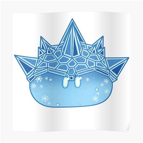 Large Cryo Slime Genshin Impact Poster For Sale By Novacolour Redbubble