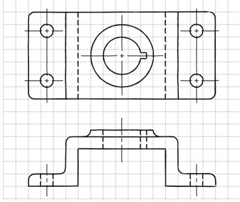 Solved Draw The Missing View And The Section Offset Full Chegg
