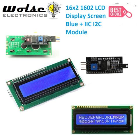 162 1602 16x2 Lcd Blue Display Hd44780 Character Lcd1pcs Iici2ctwi