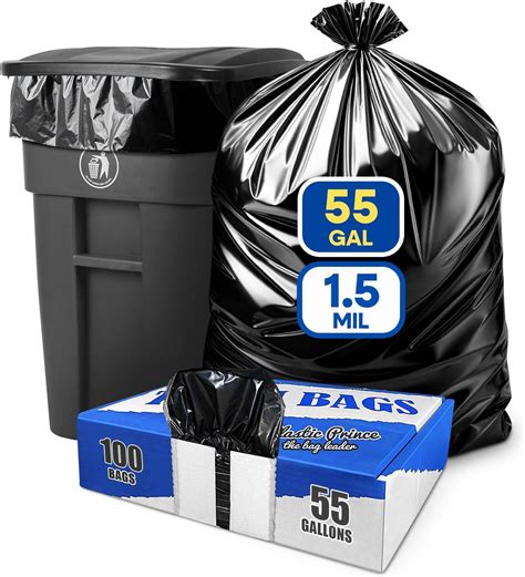 Plastic Prince 55 Gallon Trash Bags Heavy Duty Fits