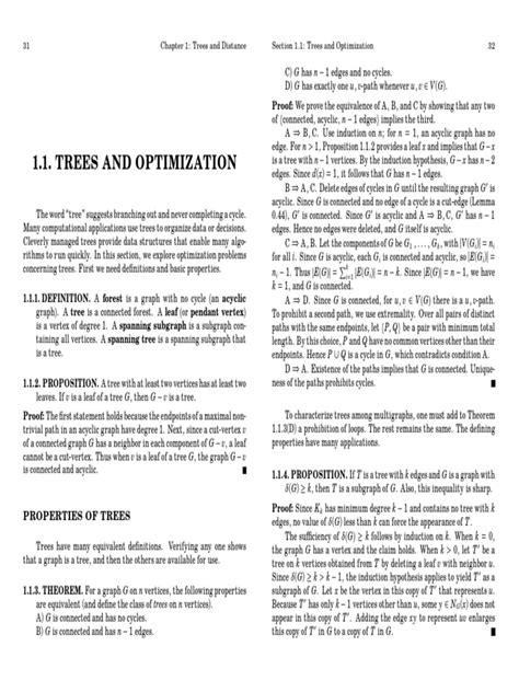 Trees And Optimization Pdf Graph Theory Mathematical Relations