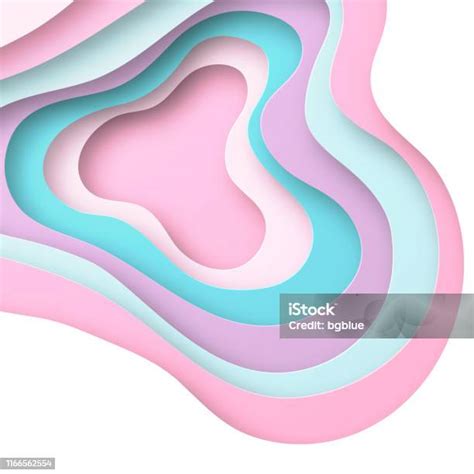종이 컷 배경입니다 파스텔 색상 추상파 모양 트렌디 한 3d 디자인 3차원 형태에 대한 스톡 벡터 아트 및 기타 이미지 3차원 형태 곡선 공란 Istock