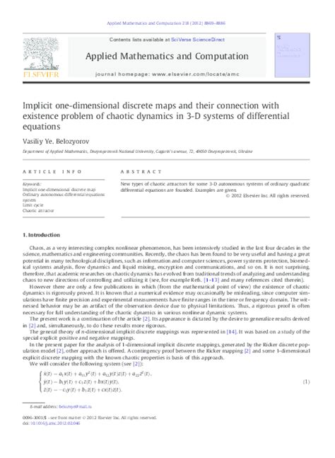 Pdf Implicit One Dimensional Discrete Maps And Their Connection With