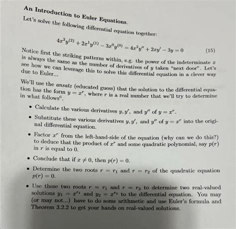 Solved An Introduction To Euler Equations Let S Solve The Chegg