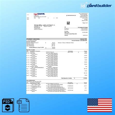 Us Bank Statement Template