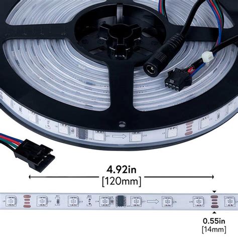 M Digital RGB LED Strip Light LEDs Ft Addressable Color Chasing LED Tape Light V