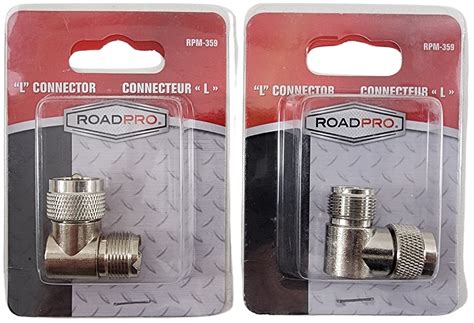 Lot Of 2 Roadpro Rpm 359 Cb Radio Adapter 90 Degree Coax Cable