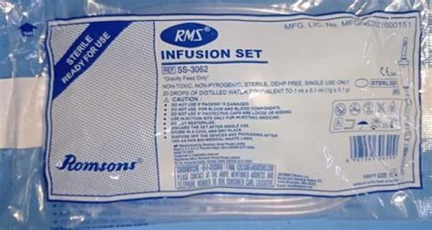 Pvc Romsons Infusion Set Iv Set Tube Length 100 Cm At Best Price In