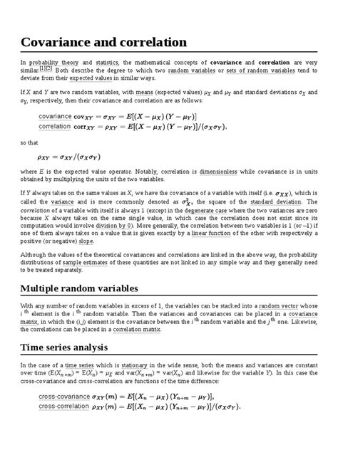 Covariance And Correlation Multiple Random Variables Pdf