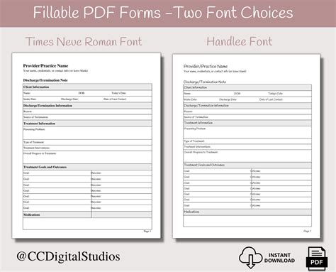 Discharge Note Template Ccdigitalstudios