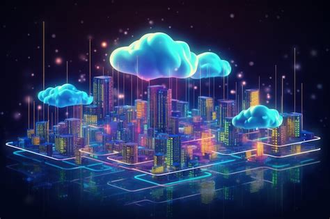 Premium Photo Cloud Computing Networking And Digital Technologies For