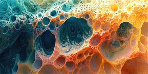 Abstract Cellular Structure With Interconnected Cavities Premium Ai