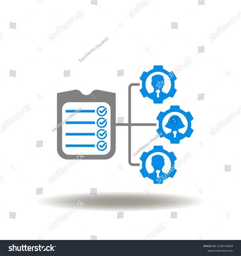 Vector Illustration Checklist Flowchart Gears People Stock Vector