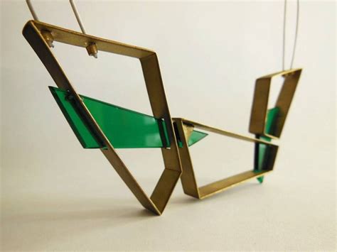 περιδέραιο μπρούτζος ατσαλόσυρμα Plexiglass Necklace Bronze Steel