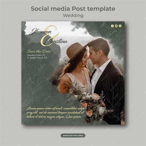 Instagram Wedding Post Template Psd Premium Psd