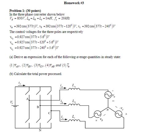 Solved Problem 1 30 Points In The Three Phase Converter Chegg Com