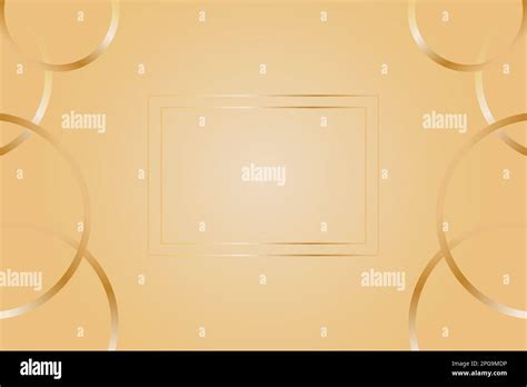 Golden Gradient Background With Circle Outlines On The Edges And A Frame In The Center