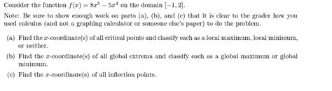 solved consider the function f x 8x 5 5x 4 on the