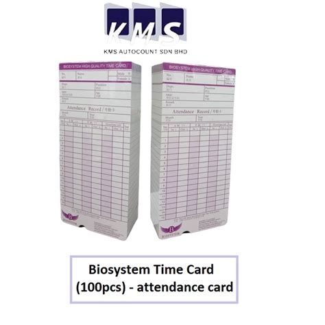 Original Biosystem Time Punch Card Pcs Attendance Card Shopee Malaysia