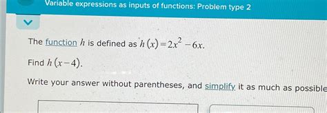 Solved Variable Expressions As Inputs Of Functions Problem