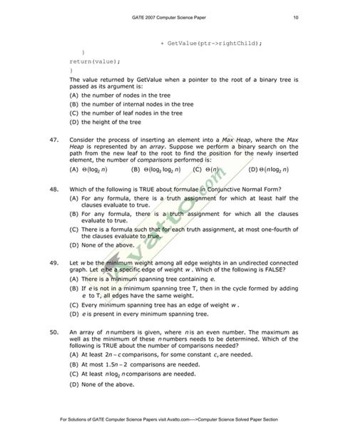 Gate Computer Science Solved Paper 2007 Pdf Programming Languages Computing