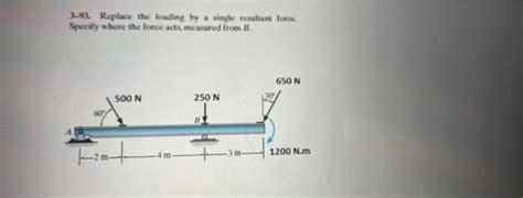 Solved 392 Replace The Loading By A Single Resultant