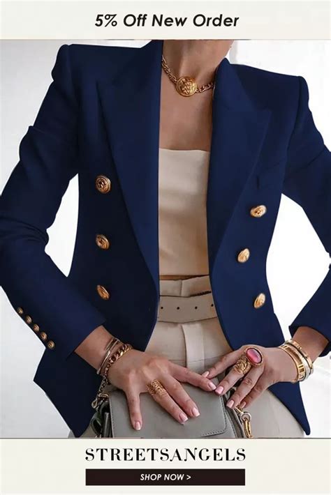 Fashion Women Elegant Fit Long Sleeve Solid Blazers Blazers For Women