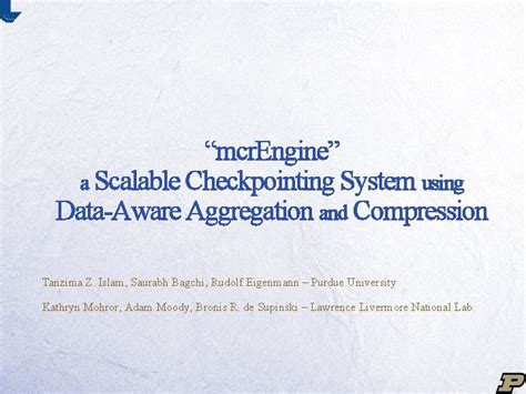 Mcr Engine A Scalable Checkpointing System Using Dataaware